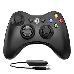 ASTARRY Wireless Controller Compatible with Xbox 360, 2.4GHZ Game Controller Gamepad Joystick Compatible with Xbox & Slim 360 PC Windows 7, 8, 10 (BLACK)