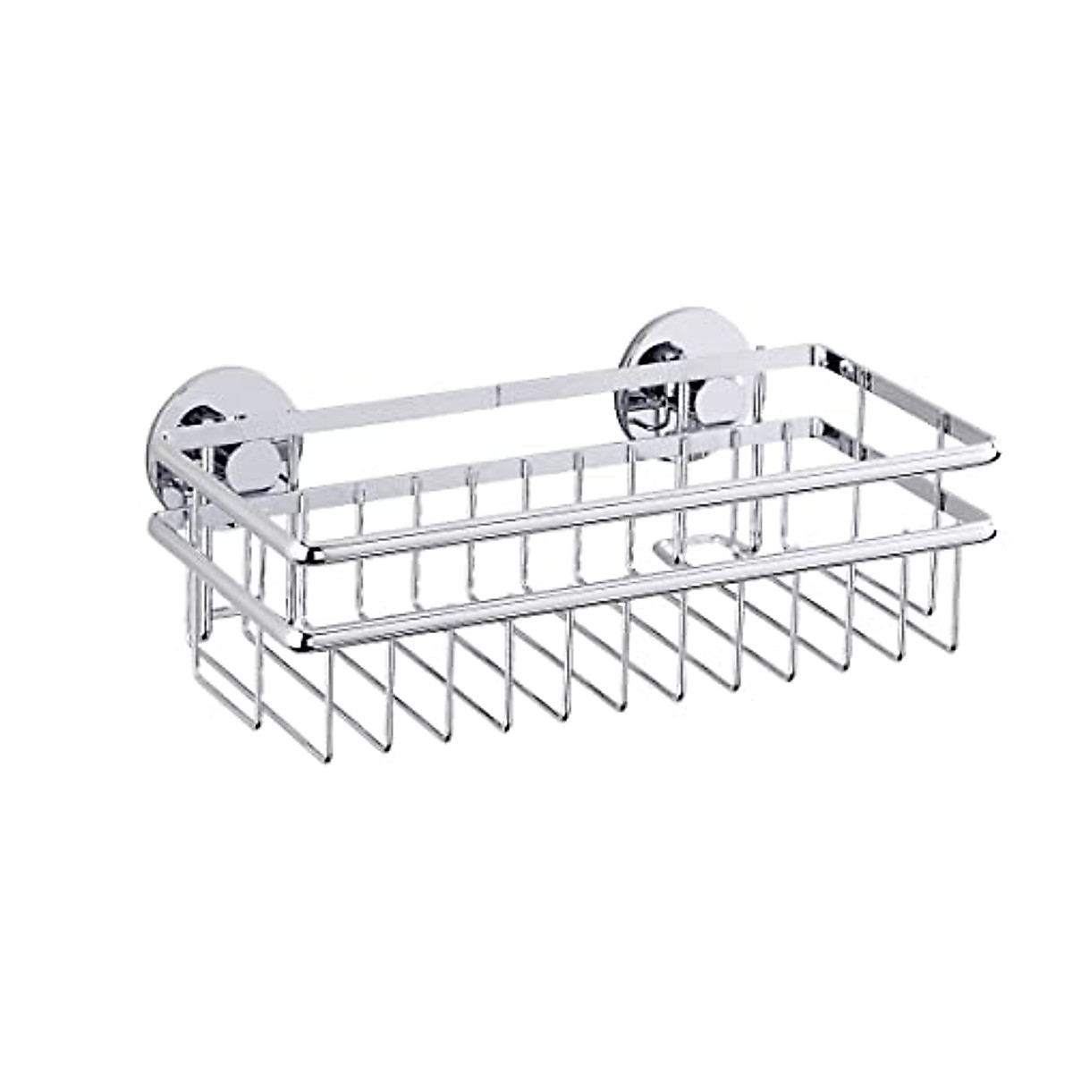 WENKO Express-Loc Shower Shelf, Shower Storage, Shower Caddy Basket, Shower Caddy Shelf, Shower Basket Organizer, Stainless Steel, 9.8 x 3.0 x 5.7 in,Shiny