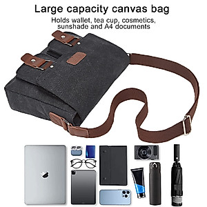 Rexmore Messenger Bag for Men, Canvas Satchel Shoulder Bag Vintage Crossbody 13.3Inch Laptop Bag