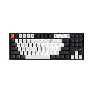 Keychron C1 Hot-swappable Wired Mechanical Keyboard with Gateron G Pro Blue Switch/Double-Shot ABS Keycaps/White Backlight/USB Type-C Cable, Tenkeyless 87 Keys Computer Keyboard for Mac Windows PC