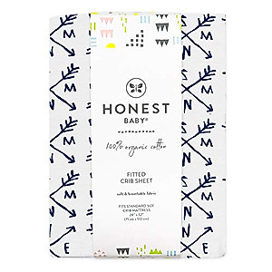 HonestBaby unisex baby 2-Pack Organic Cotton Fitted Crib Sheets Wearable Blanket, Compass, One Size US