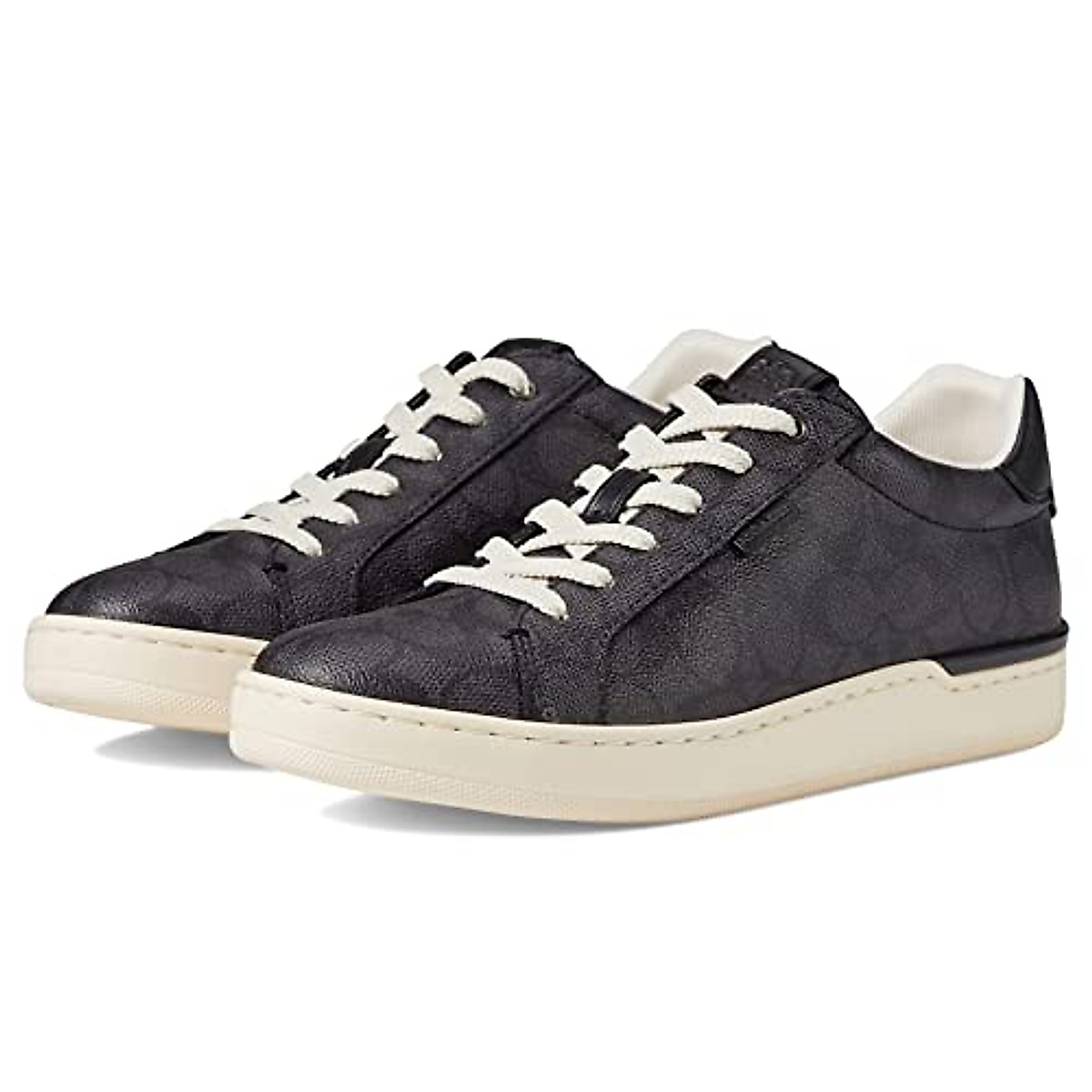 Coach Women's Lowline Coated Canvas Sneaker, Charcoal/Black, 7.5
