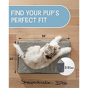 OhGeni 35 Inch Orthopedic Waterproof & Machine Washable Dog Bed with Egg Crate Foam Support, Non-Slip Bottom and Removable Pet Bed Cover for Extra Large, Large, Medium, Small Dogs (Gray)