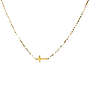 Dogeared Faith Sideways Cross Necklace Gold Dipped Sterling Silver