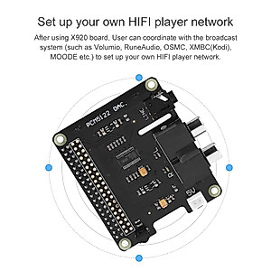 Cuifati Expansion Board for Raspberry Pi,3 Model B / 2B /B+/A+/, fosa PiFi/DAC+/HiFi/Full-HD Audio Expansion Board for Raspberry Pi Zero W, Support Volumio RuneAudio OSMC XMBC(Kodi) MOODE
