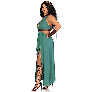 Leg Avenue Women's 4 Piece Warrior Maiden Costume, Green, Small