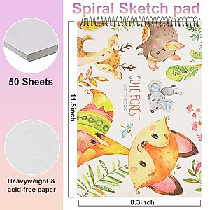 MEMX Sketch Book for Kids, 8”X11.5” 100 Pages(110gsm), Spiral Bound Artist Sketch Pad, Durable Acid Free Sketchbook for Painting, Sketching or Doodling, Best Gifts for Drawing Boys and Girls, White