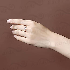 Kardy Unique Fashion Genuine Morganite Gemstone Solid 14K Rose Gold Diamond Engagement Wedding Engagement Ring Set for Women