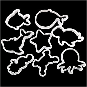 HJ Garden 1set Plastic Biscuit Mould, Fondant Biscuit Cutter Plastic Baking Mold Pastry Plunger Fondant Cupcake Topper Decorating Tools, Cookie Cutters