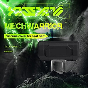 GODTERA Car Universal Seat Belt Clips Cover,Seat Belt Buckle Protector for Car, Anti-Scratch Silicon Seat Belt Buckle Protector (Black, Large Size)