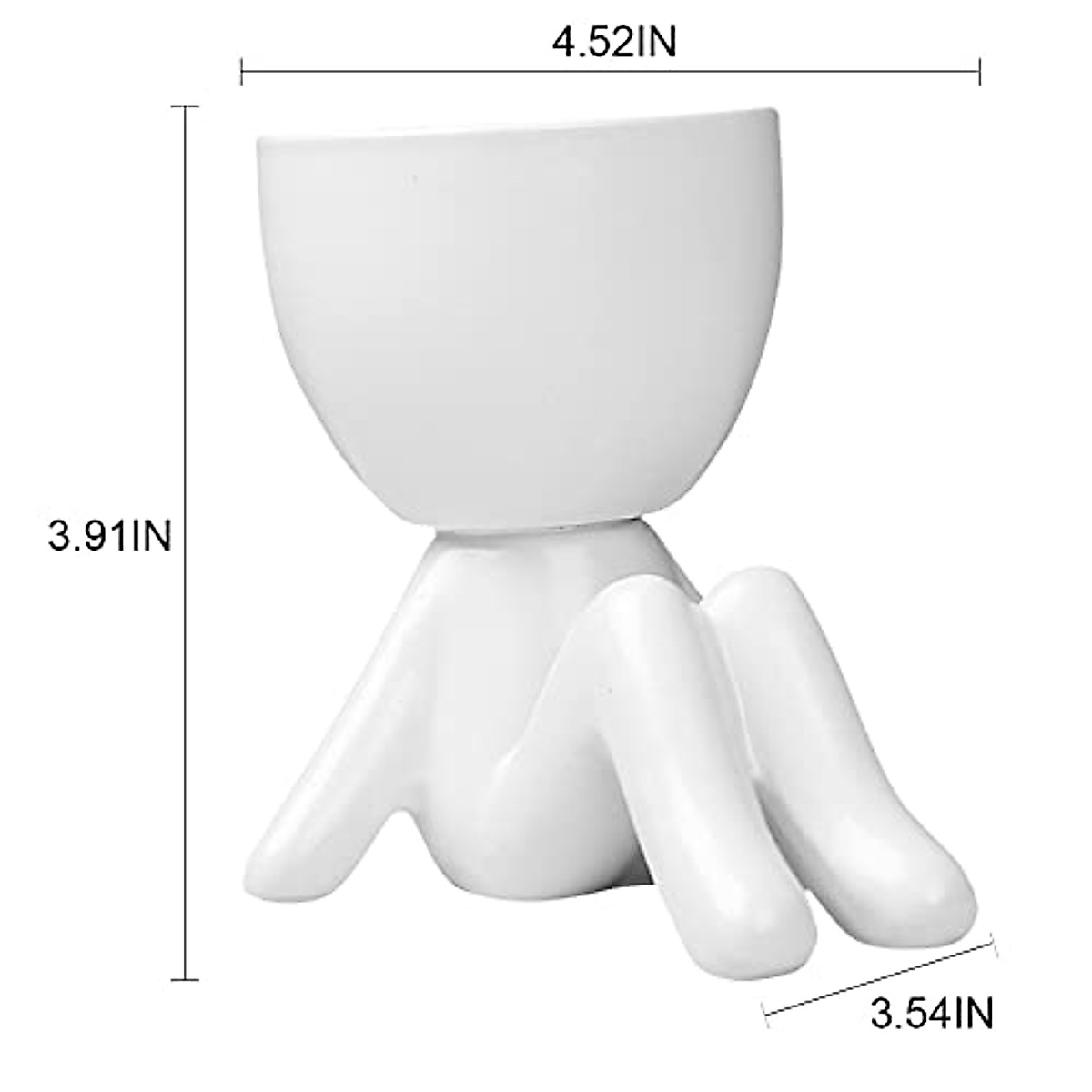 SvaTao Cute Humanoid Ceramic Doll Flower Pot Decorative Pot,Succulent Flower Cactus Bonsai Planter Pots Container Creat Design for Flower Shops, Home Office Decor, Cafes, Wedding Venues, etc