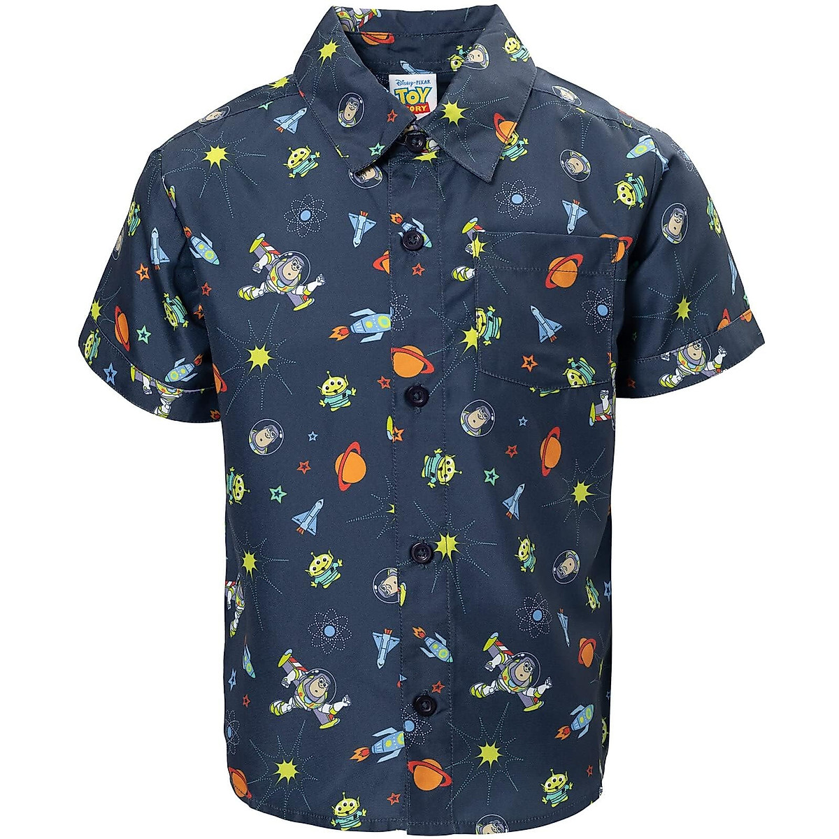 Disney Pixar Toy Story Buzz Lightyear Little Boys Button Down Dress Shirt 6