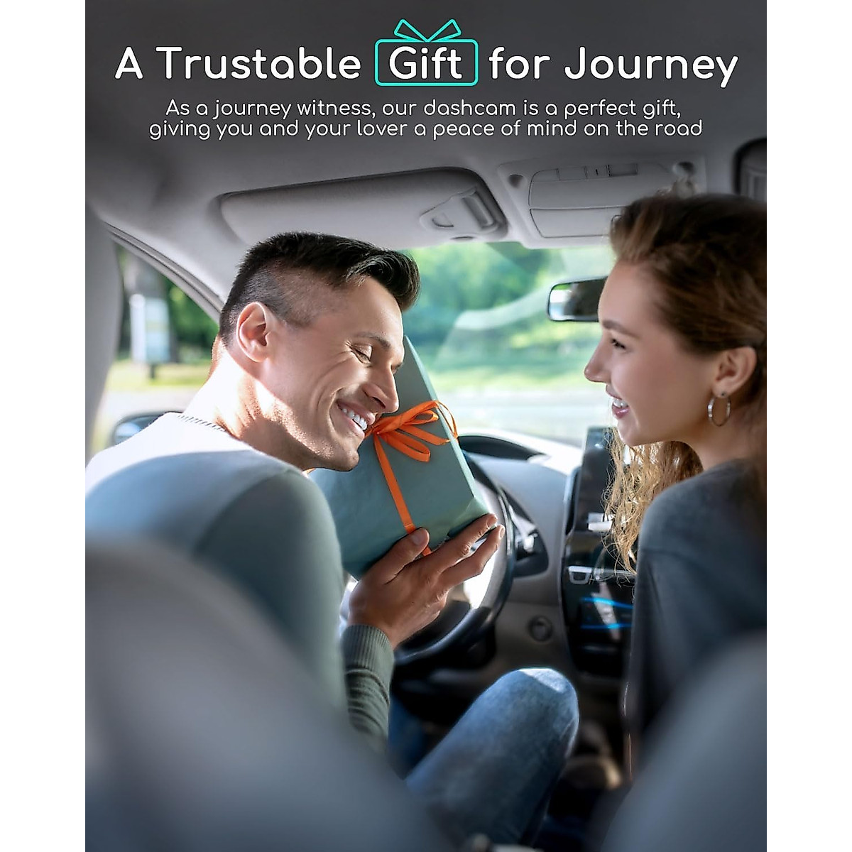 COOAU Dual Dash Cam 2.5K+1080P, Dash Cam Front and Inside, Built-in GPS and WiFi, Dash Camera for Cars, Perfect for Uber and Taxi Drivers, Night Vision, Accident Record, 24Hr Parking Mode