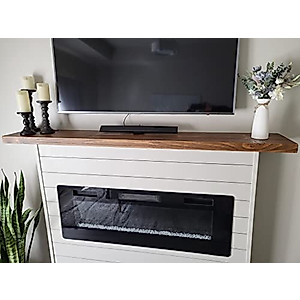 Joel's Antiques Floating Wall Shelf - 60-Inch Wood Decor & Long Shelf for Fireplace Mantel, Bookshelf, & Farmhouse - Wall-Mounted Rustic Stand, Wooden Hanging Display - Medium Brown, 60" x 8" x 2"