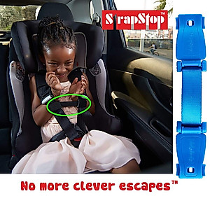 StrapStop - Multipurpose Safety Strap for Car Seats/Bike Seats/Strollers/Backpacks and More - Crash Tested (Blue)