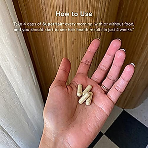 Moon Juice SuperHair Natural Hair Nutrition Supplement & Multivitamin for Healthier, Thicker, Stronger Hair-250mg Ashwagandha, 500mcg Biotin& 120mg SawPalmetto - Vegan, Non-GMO (120 Capsules) …