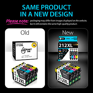 Smart Ink Remanufactured Ink Cartridge Replacement for Epson 212 Ink Cartridges 212XL T212 XL to use with Workforce WF-2830 WF-2850 XP-4100 XP-4105 (Black & Cyan/Magenta/Yellow 4 Combo Pack)