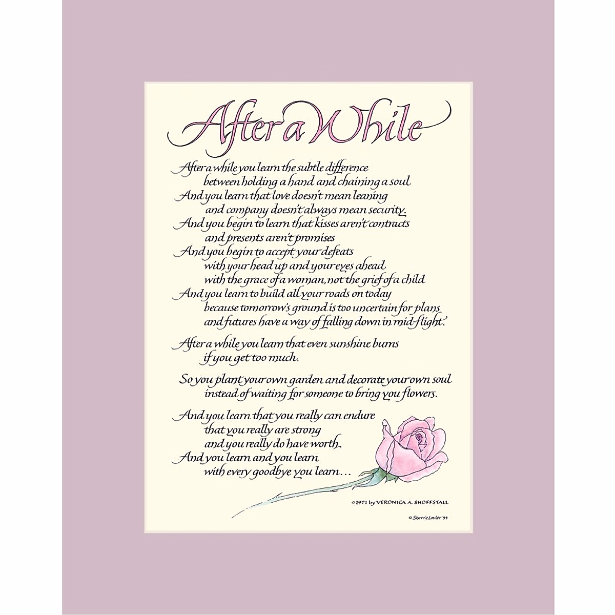 Ink Monkey Press After A While Print 8 x 10 - Pink Mat