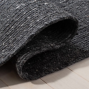 SAFAVIEH Braided Collection 4' x 6' Oval Black BRD901Z Handmade Country Cottage Reversible Wool Entryway Foyer Living Room Bedroom Kitchen Area Rug