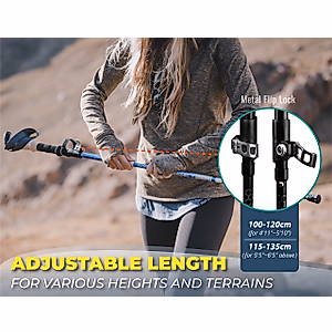 TREKOLOGY Trek-Z Collapsible Hiking & Trekking Poles - Balance Support for Seniors, Women, and Men, 2pc Per Set