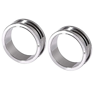 Zaya Body Jewelry PAIR of Steel Screw Ear Stretching Tunnels Gauges Plugs 28mm 30mm 32mm 35mm 47mm 2 inches (35mm 1 3/8")