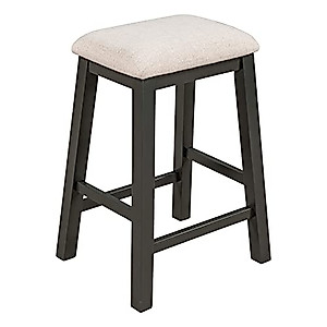 CKLMMC Rustic Wood Kitchen Dining Table Set with 2 Stools and Bench, 4-Piece Counter Height Storage Shelves Drawer, Perfect Choice for Small Places (Gray/2S+1B)