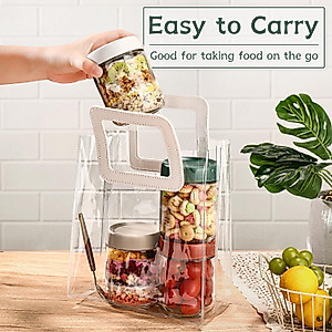 Overnight Oats Containers with Lids,16oz Overnight Oats Jars,4Pack Oatmeal Cups,Meal Prep Containers,Glass Meal Prep Containers with Lids,Glass Jar with Lid for Chia Pudding Yogurt Salad Cereal