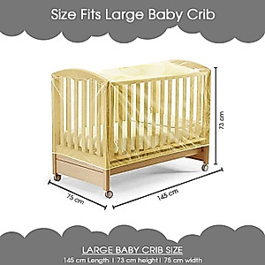 AmazingHind Mosquito Insect Net for Crib, Cot Bed with Zipper - Crib Climbing Prevention & Pet Barrier - Color: Peach (Crib Net)