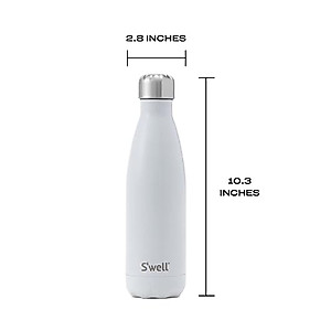 S'well Stainless Steel Water Bottle - 17 Fl Oz - Angel Food - Triple-Layered Vacuum-Insulated Containers Keeps Drinks Cold for 36 Hours and Hot for 18 - BPA-Free - Perfect for the Go