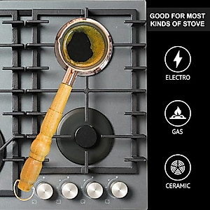 Cezve Turkish Coffee Pot Ibrik, 8.5 fl oz Greek Turkish Coffee Maker, Arabic Coffee Pot, Greek Coffee Maker, Turkish Coffee Set, Greek Briki Coffee Pot, Armenian Coffee Pot, 3 Servings