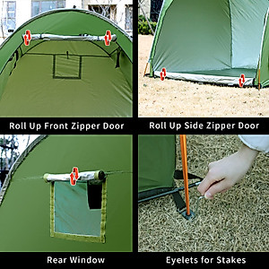 HuaKastro 80"Lx60"W Extra Large Waterproof Bike Cover Storage Tent for 4 Bikes w/ Dual Doors and Premium Aluminum Support Poles, UV-Proof 210D Oxford Fabric Shed, Easy Setup, Portable and Space Saving