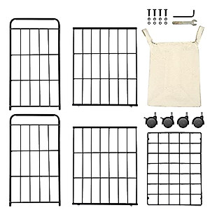 Aquaterior Laundry Hamper Basket with Rolling Lockable Wheels Clothes Storage Bin Rolling Cart Industrial Style Small Space for Home Bathroom 15.56"L x 11.81"W x 23.63"H