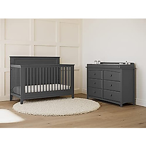 Storkcraft Kenton 6 Drawer Double Dresser (Gray) – Dresser for Kids Bedroom, Nursery Dresser Organizer, Chest of Drawers for Bedroom with 6 Drawers, Universal Design for Children’s Bedroom