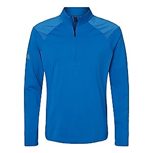 adidas Mens Shoulder Stripe Quarter-Zip Pullover, M, Glory Blue