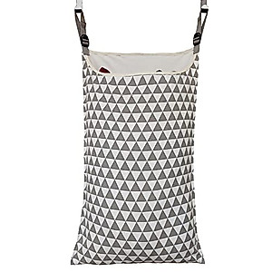 HDHYK Adjustable Space Saving Door Hanging Laundry Hamper Bag with Over Door Hooks for Dirty Laundry