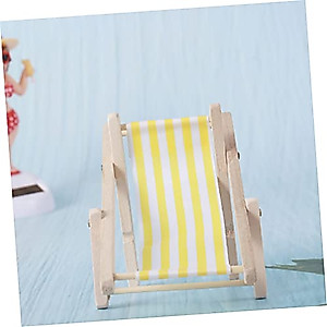 Homoyoyo 2pcs Deck Chair Model Mini Folding Chair Decorative Outdoor Decor Outdoor Tables and Chairs Mini Deck Chair Mini Foldable Recliner Mini Furniture Simulation Recliner Model Green