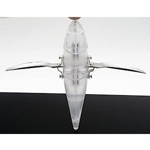 3Pcs Fishing Unpainted Minnowbait Fishing Blank Lure Body with Wing Popperbait Lipless Total 131mm 29.8g Simulation Flying Fish 8418 with Free Eye