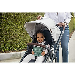 Cruz V2 Stroller -Anthony (White and Grey Chenille/Carbon/Chestnut Leather)