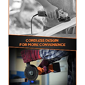 Heywork 21V Cordless Grinder Kit,4" Blade,10000 RPM Brushless Motor Cordless Angle Grinder,4Ah Lithium Ion Battery Grinder & Quick- Charger,2-Position Handle,Cutting and Grinding Wheels