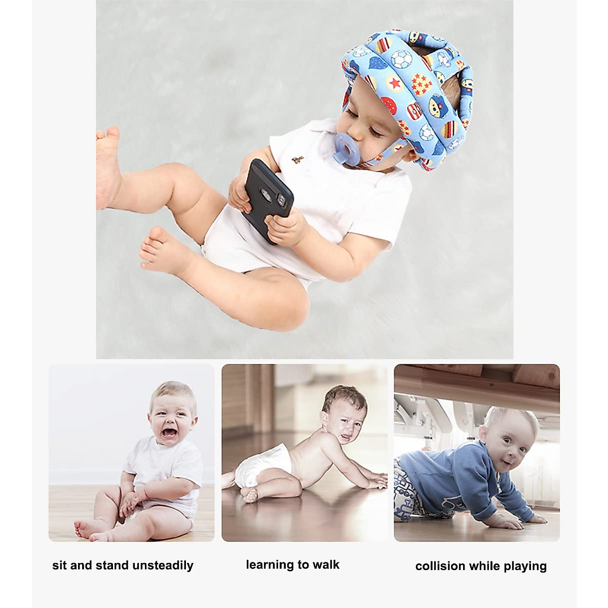 Baby Safety Helmet for Walking Crawling Baby Head Bumper Protection Hat Toddlers Head Protective Cushion Hat Lightweight