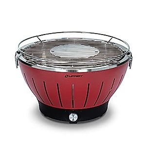 Lippert Odyssey Portable Grill - Compact and Versatile Charcoal Grill for Camping, Tailgating, and Outdoor Cooking - Lightweight and Durable Design with Large Cooking Surface - Red