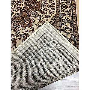 Traditional Oriental Cream Medallion Design 2' X 7'2" Runner Area Rug