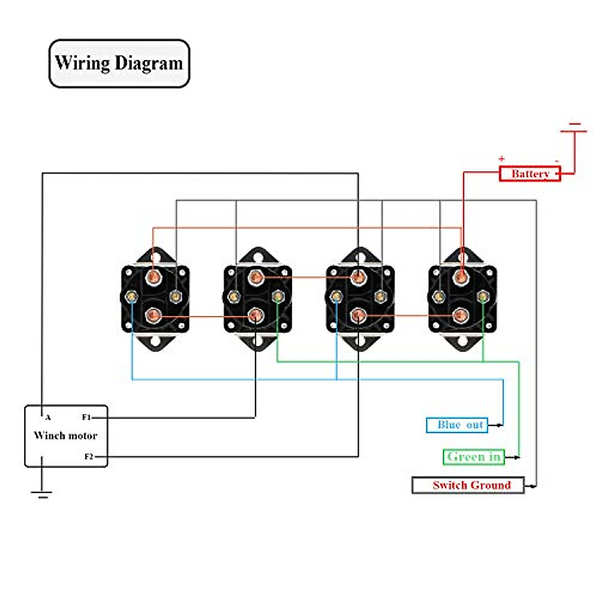 YIXIN Winch Solenoid Relay Fit for Warn 12 Volt Heavy Duty 28396 15-487 440262 546-033 1231A WS487