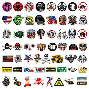 Hard Hat Stickers, 105 PCS Funny Sticker, Waterproof Cooler Stickers for Helmet, Tool Box, Thermos, Suitcase, Laptop, etc