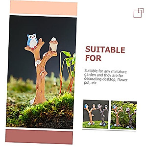 HANABASS 8 pcs Crafts Plant Simulations Bonsai Gardening Figurines Decors Doll Decoration Cartoon Tree Figurine Branch Animals Bird Pots House Decorations Ornaments Potted Mini for