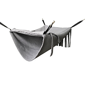 Vedem Guinea Pig Ferret Fleece Bunkbed Hammock Small Animals Cage Hanging Tunnel Hideout for Rat, Chinchilla, Squirrel (Grey)