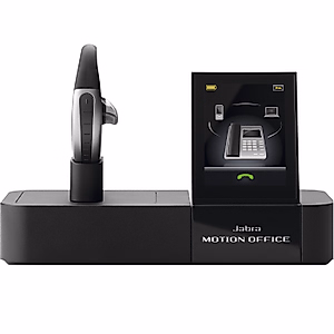 Jabra Motion Office MS Certified for Skype for Business Bluetooth Headset with Touch Screen Base for Desk Phone, VoIP Softphone, Mobile Phones and Tablets