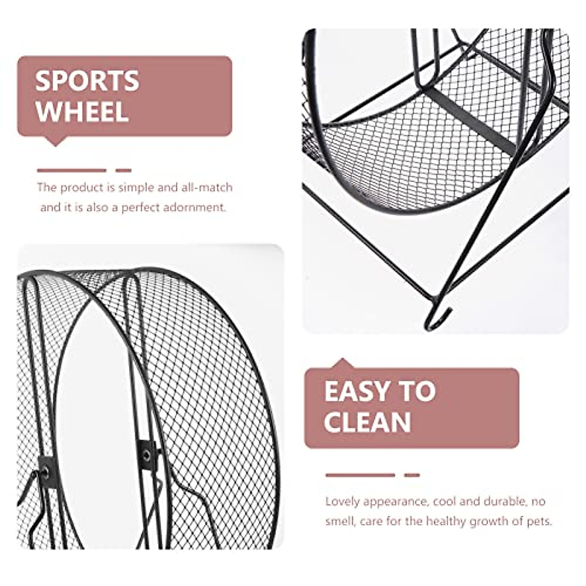 Balacoo Chinchilla Wheel Silent Hamster Exercise Wheels- Hamster Running Exercise Wheel- Hamster Running Wheels with Adjustable Stand for Hamsters Small Animals 10 Inch