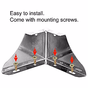 BSTKEY 4Pcs 8CM/3 Inch Modern Metal Furniture Sofa Cabinet Legs with Mounting Screws - DIY Replacement Legs Set for Furniture Cabinet Foot Legs Sofa Bed Desk Table Feet Support, Silver