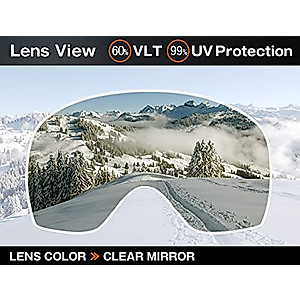 ZERO TECH BASE Replacement Lens compatible with Oakley Snow Goggles Interchangeable Lens Clear lenses FALL LINE L Clear